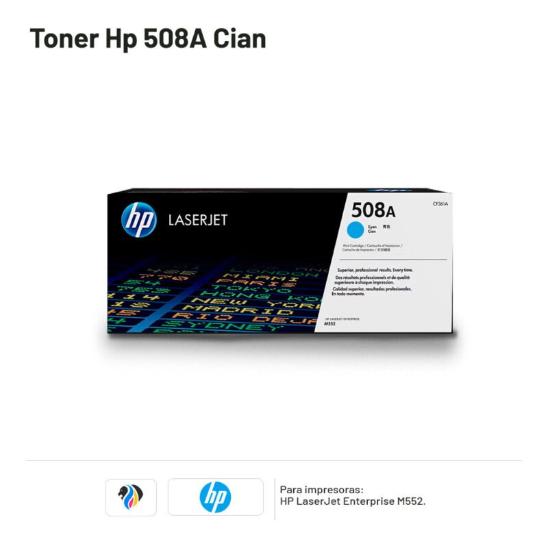 Toner HP 508A Cian para M552 553 577 • Nuevo