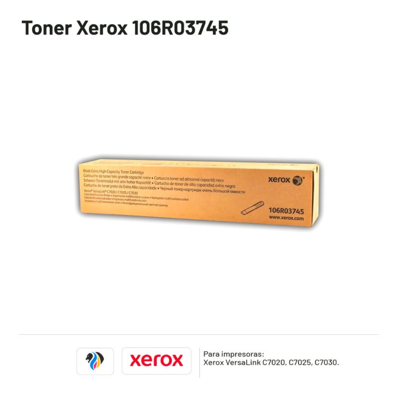 Toner Xerox 106R03745 Negro C7020 C7025 C7030 • Nuevo