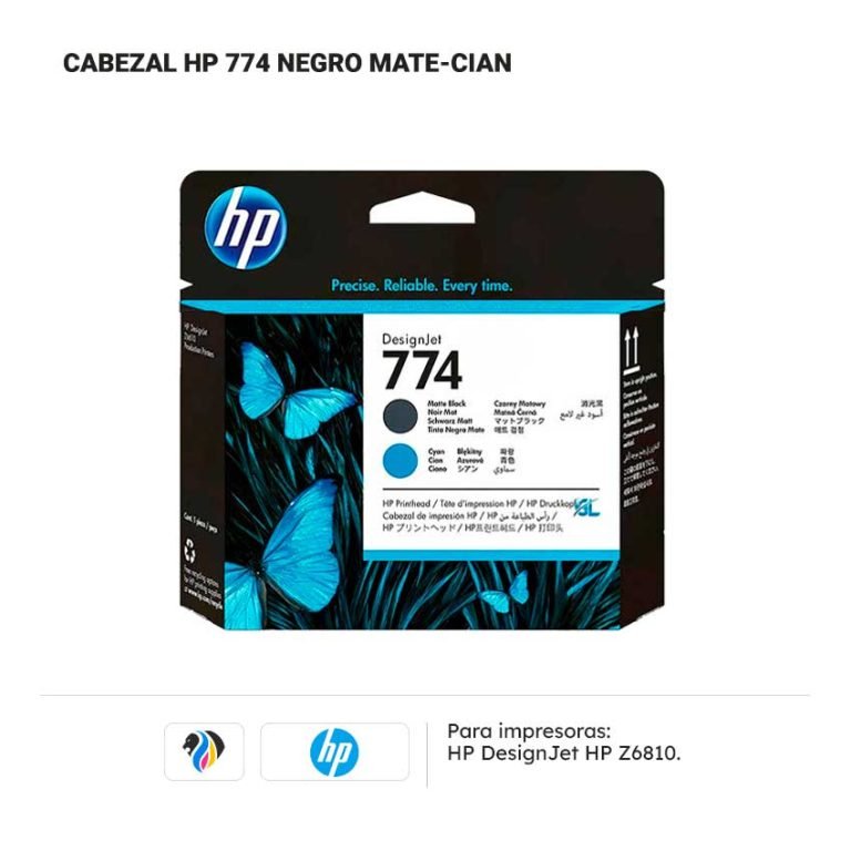 Cabezal HP 774 Negro Mate Cian para Z6810 • Nuevo