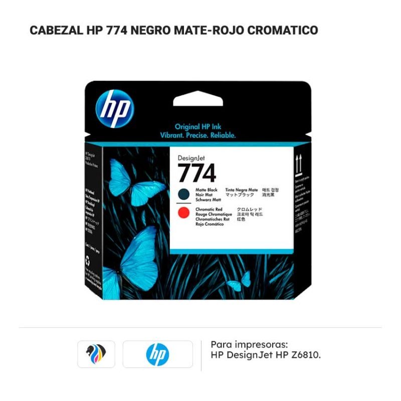 Cabezal HP 774 Negro Mate Rojo para Z6810 • Nuevo