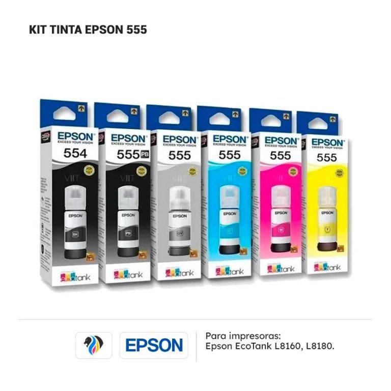 Kit Tinta Epson 555 para L8160 8180 y mas • Nuevo