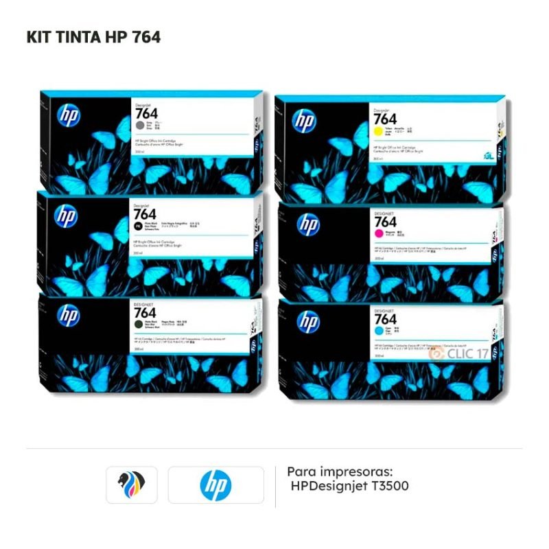 Kit Tinta HP 764 300 ML para T3500 • Nuevo