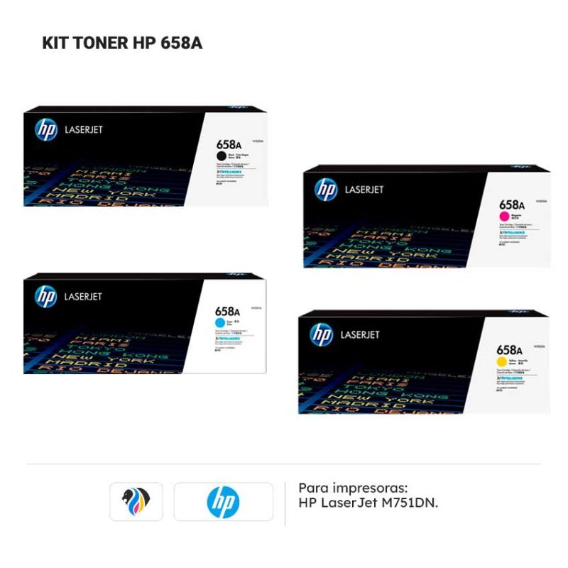 Kit Toner HP 658A para M751 • Nuevo