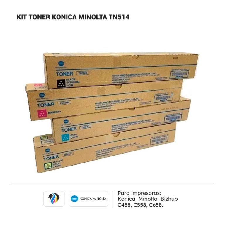 Kit Toner Konica Minolta TN-514 para 458 558 658 • Nuevo