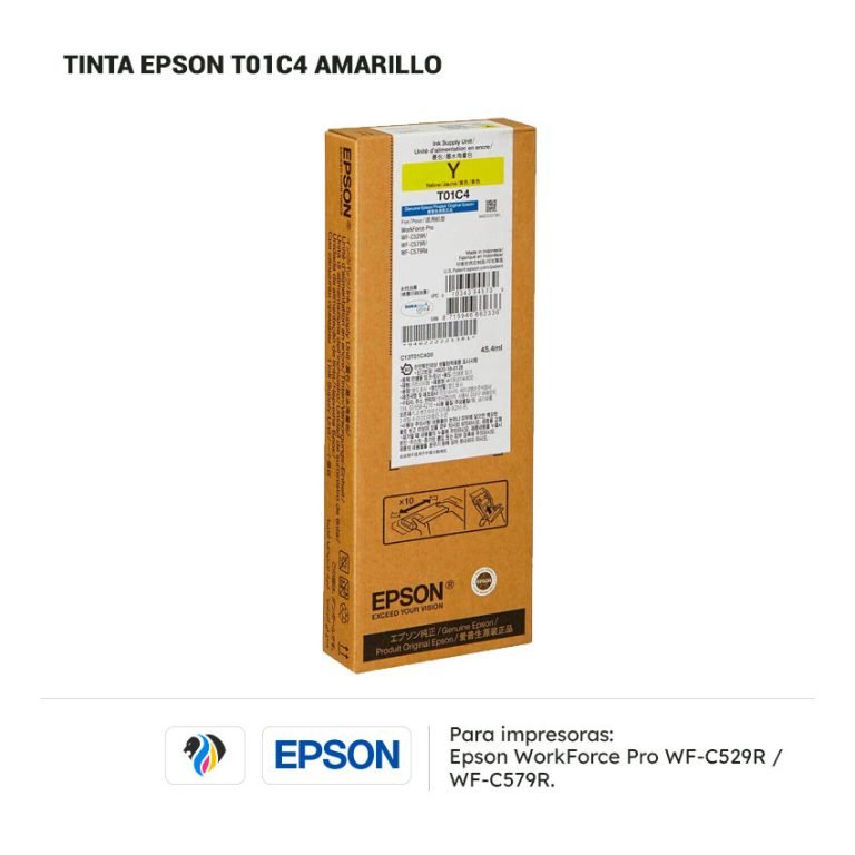 Tinta Epson T01C4 Amarillo Para C529 C579 • Nuevo