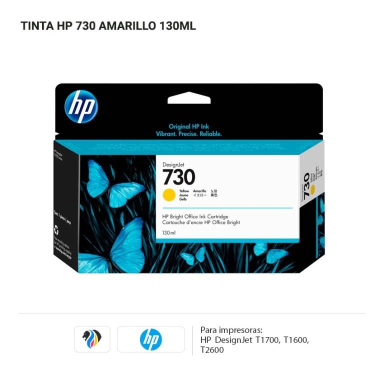 Tinta HP 730 Amarillo 130ML para T1700 • Nuevo