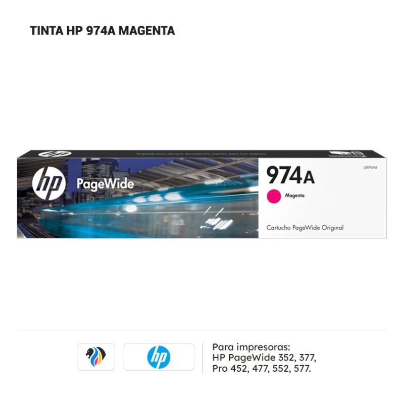 Tinta HP 974A Magenta para 352 377 452 477 552 577 • Nuevo