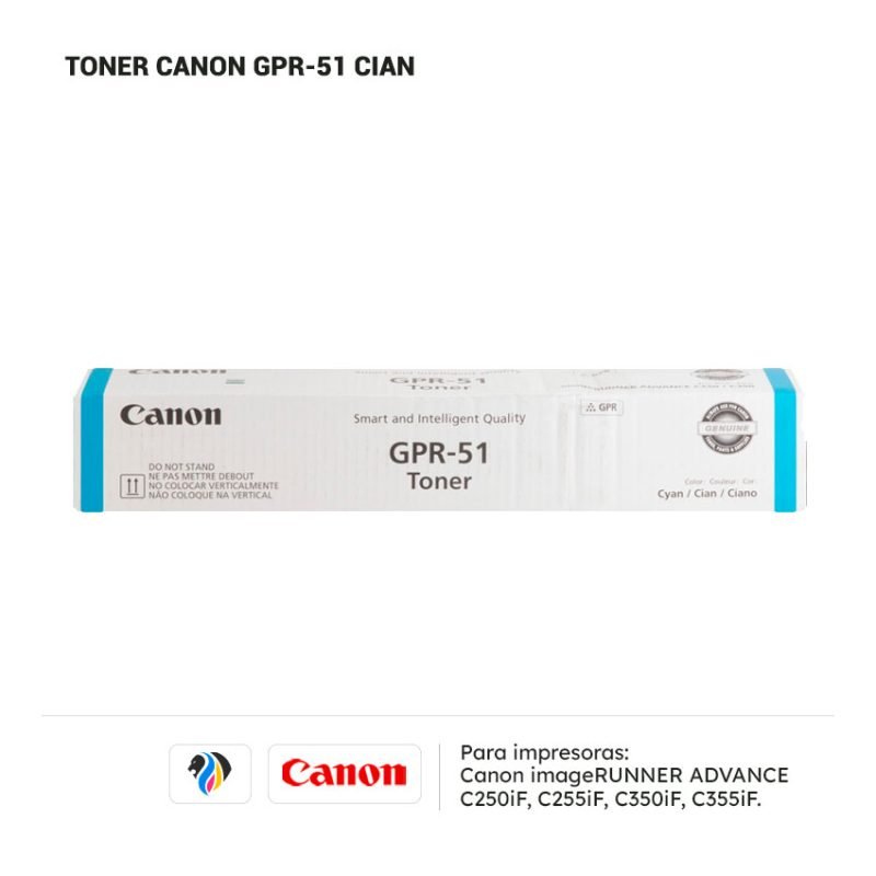 TONER CANON GPR-51 CIAN PARA 250 255 350 355 • Nuevo
