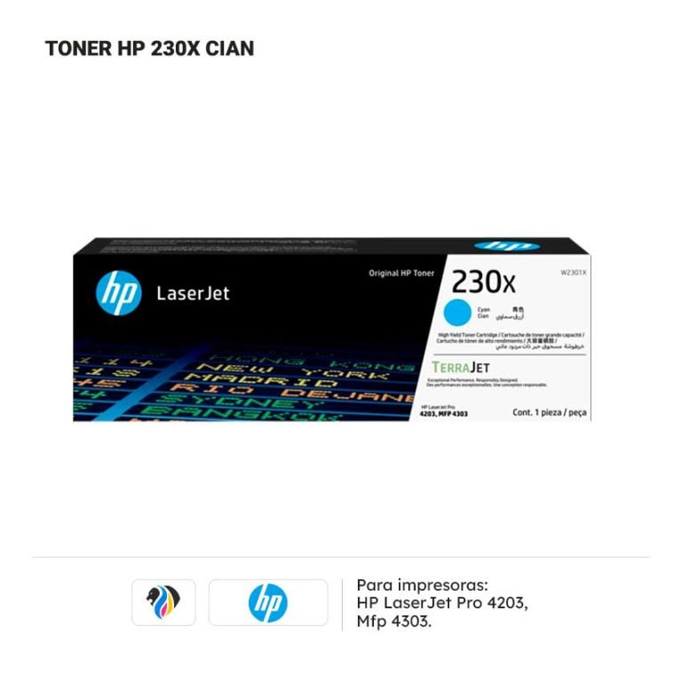Toner HP 230X Cian para 4203 • Nuevo