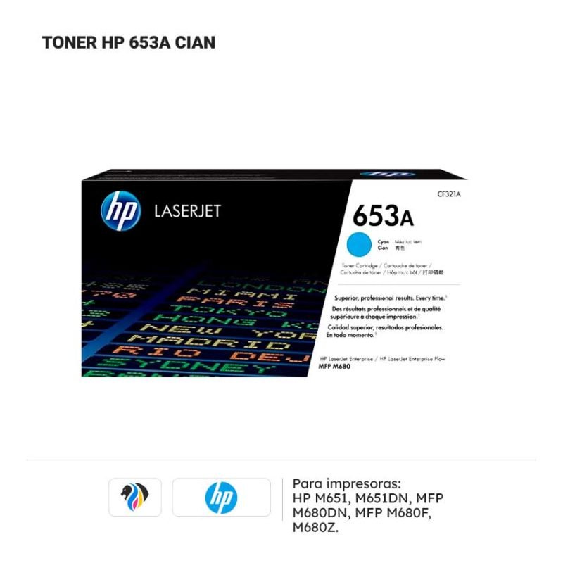 Toner HP 653A Cian para M651DN • Nuevo