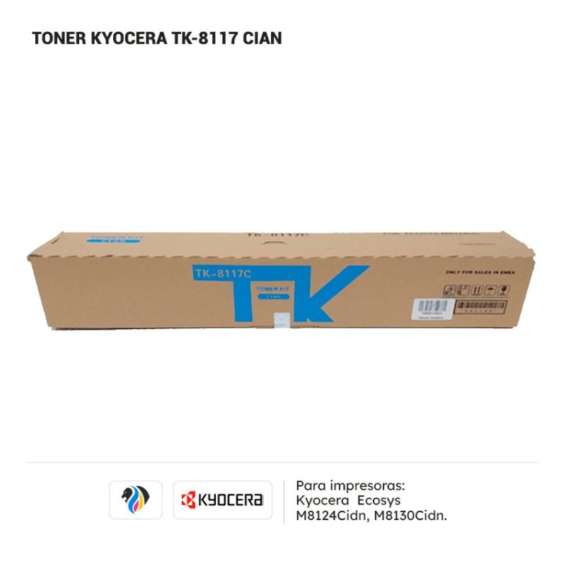Toner Kyocera TK-8117C para 8124 8130 Cian • Nuevo