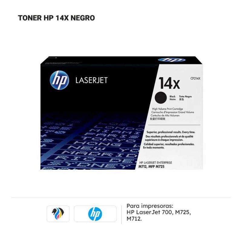 Toner HP 14X Negro para M725 700 • Nuevo