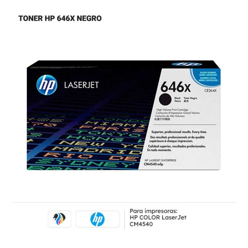 Toner HP 646X Negro para CM4540 • Nuevo