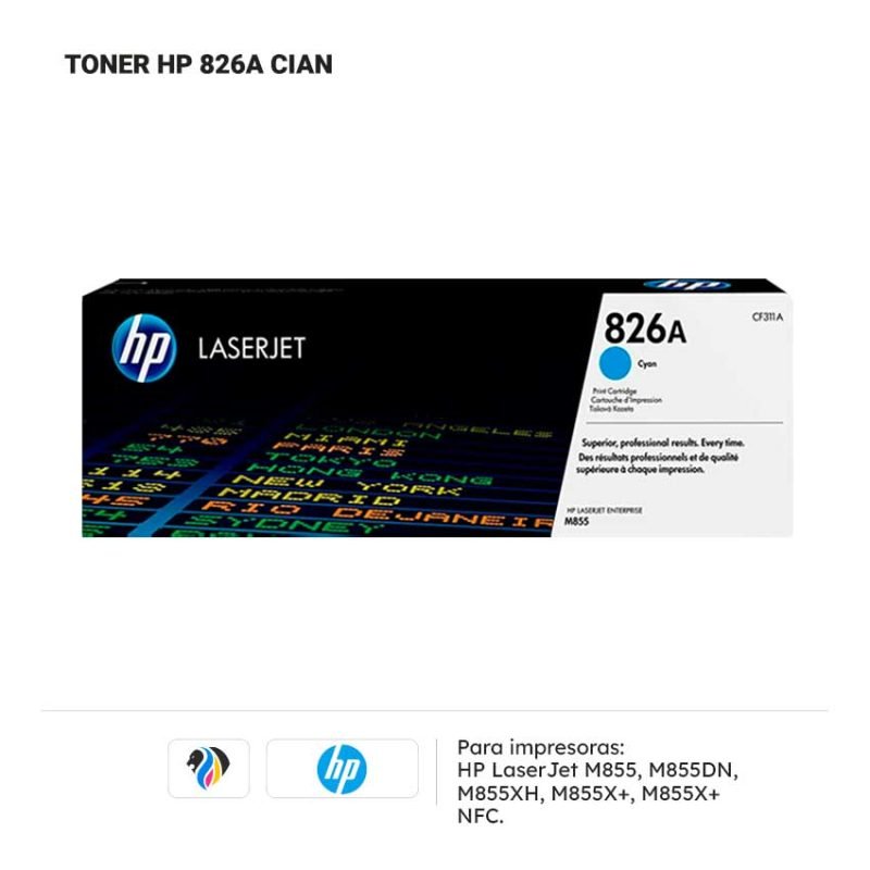 Toner HP 826A Cian para M855 • Nuevo