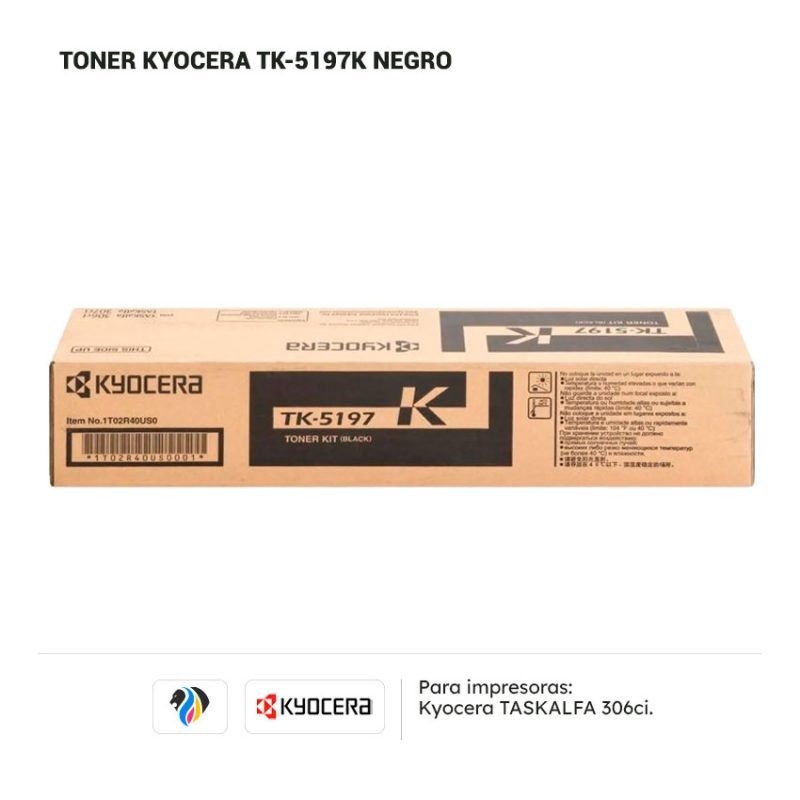 Toner Kyocera TK-5197K Negro para 306 • Nuevo