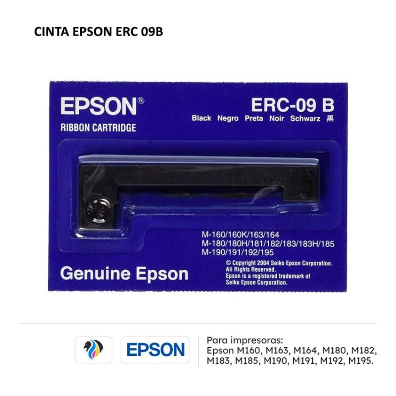 Cinta Epson ERC-09B para M160 163 164 180 182 183 Nuevo