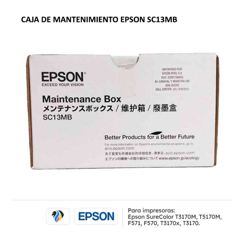 Caja de Mantenimiento Epson SC13MB para T3170 5170 • Nuevo