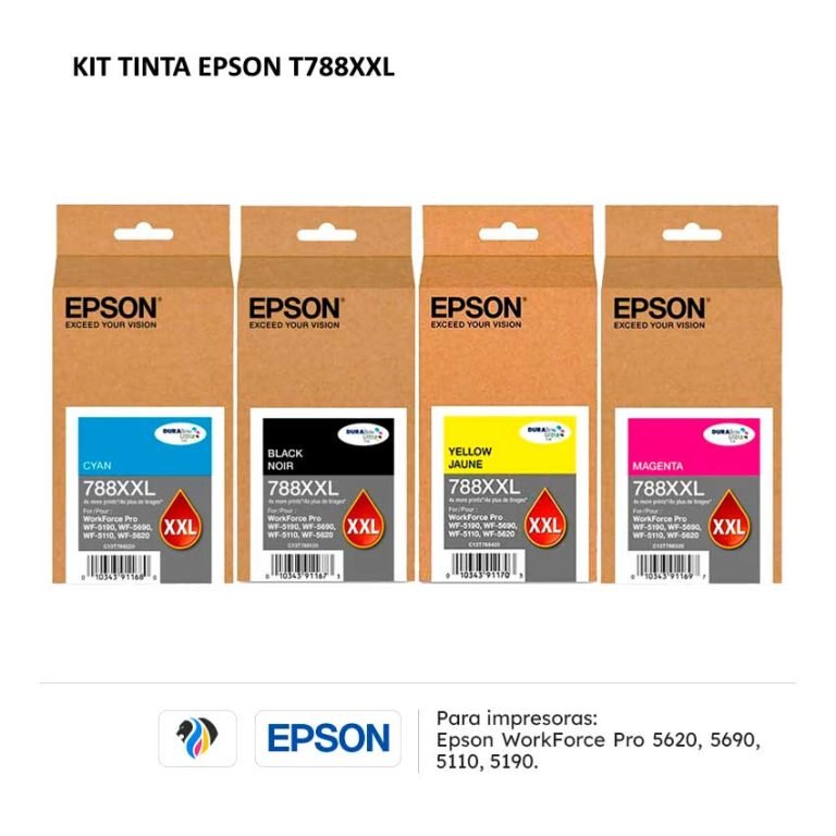 Kit Tinta Epson T788XXL para 5620 5690 5110 5190 Nuevo