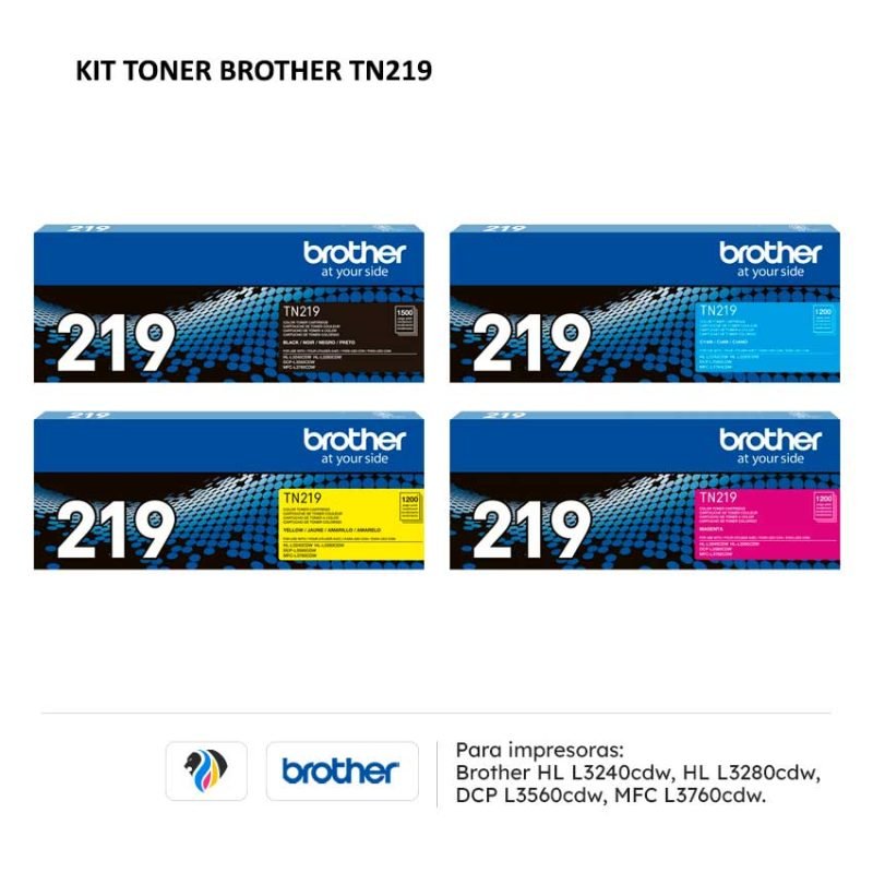 Kit Toner Brother TN219 para L3240 3280 3560 3760 • Nuevo