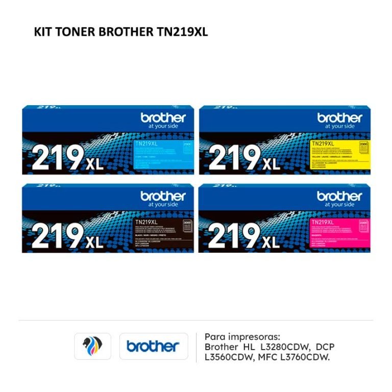 Kit Toner Brother TN219XL para L3280 L3560 L3760 • Nuevo