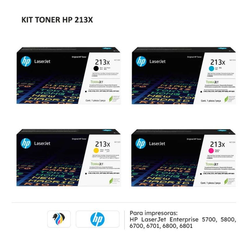 Kit Toner HP 213X para 5700 5800 6700 6800 • Nuevo