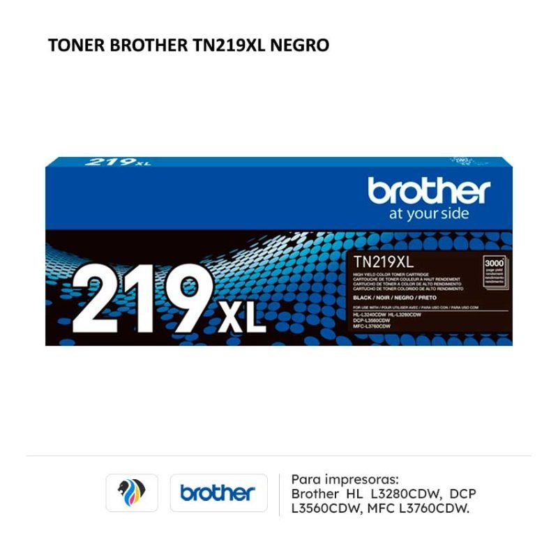 Toner Brother TN219XL Negro Para L3280 L3560 L3760 • Nuevo