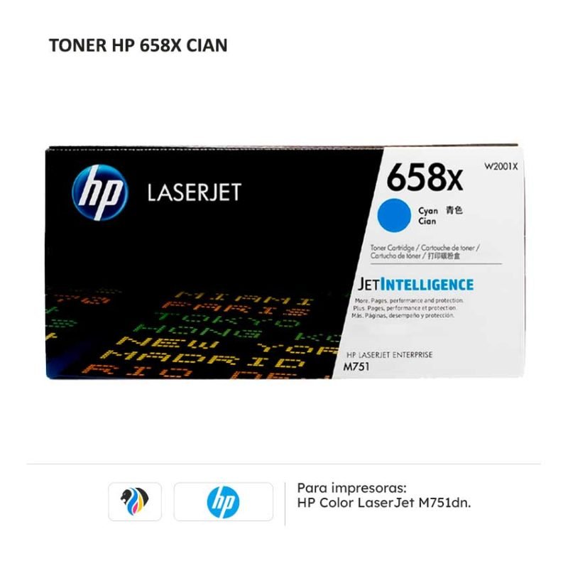 Toner HP 658X Cian para M751 • Nuevo