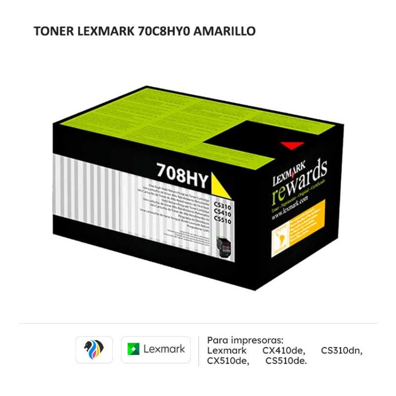 Toner Lexmark 70C8HY0 Amarillo para 310 410 510 • Nuevo