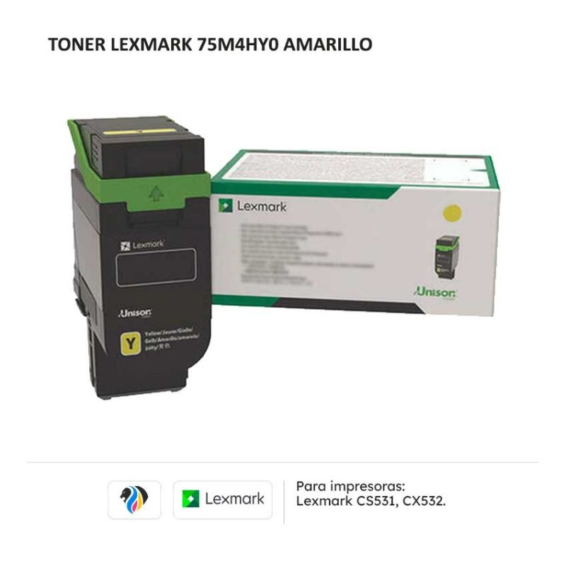 Toner Lexmark 75M4HY0 Amarillo para 531 532 • Nuevo