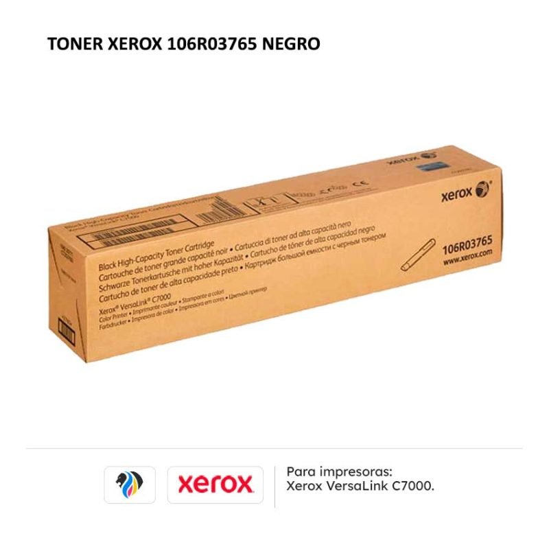 Toner Xerox 106R03765 Negro para C7000 • Nuevo