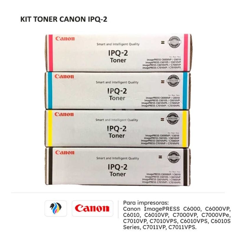 Kit Toner Canon IPQ-2 Para C6000 C6010 C7000 C7010 • Nuevo