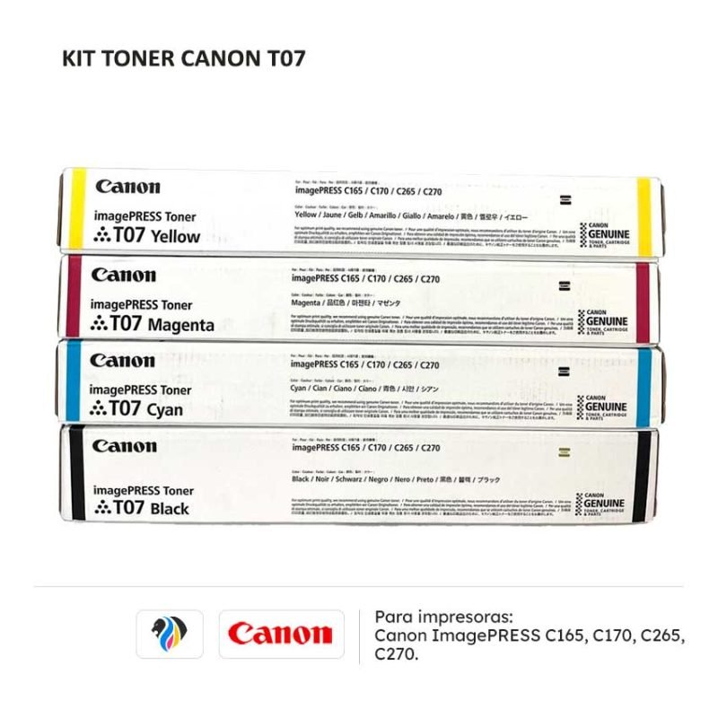 Kit Toner Canon T07 Para C165 C170 C265 C270 • Nuevo