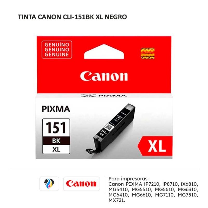 Tinta Canon CLI-151BK XL Negro Para P7210 P8710 X6810 Nuevo