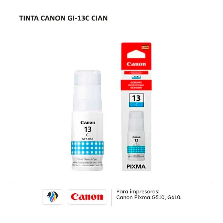 Tinta Canon GI-13C Cian Para Pixma G510 G610 Nuevo