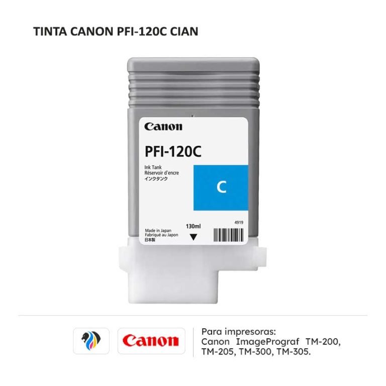 TINTA CANON PFI-120C CIAN PARA TM 200 205 300 305 Nuevo
