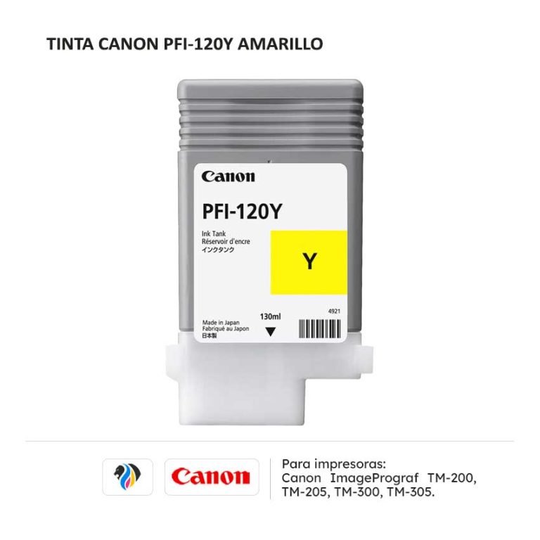 TINTA CANON PFI-120Y AMARILLO PARA TM 200 205 300 305 Nuevo