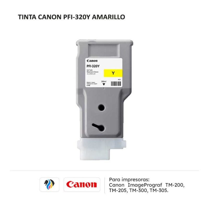 TINTA CANON PFI-320Y AMARILLO PARA TM 200 205 300 305 Nuevo
